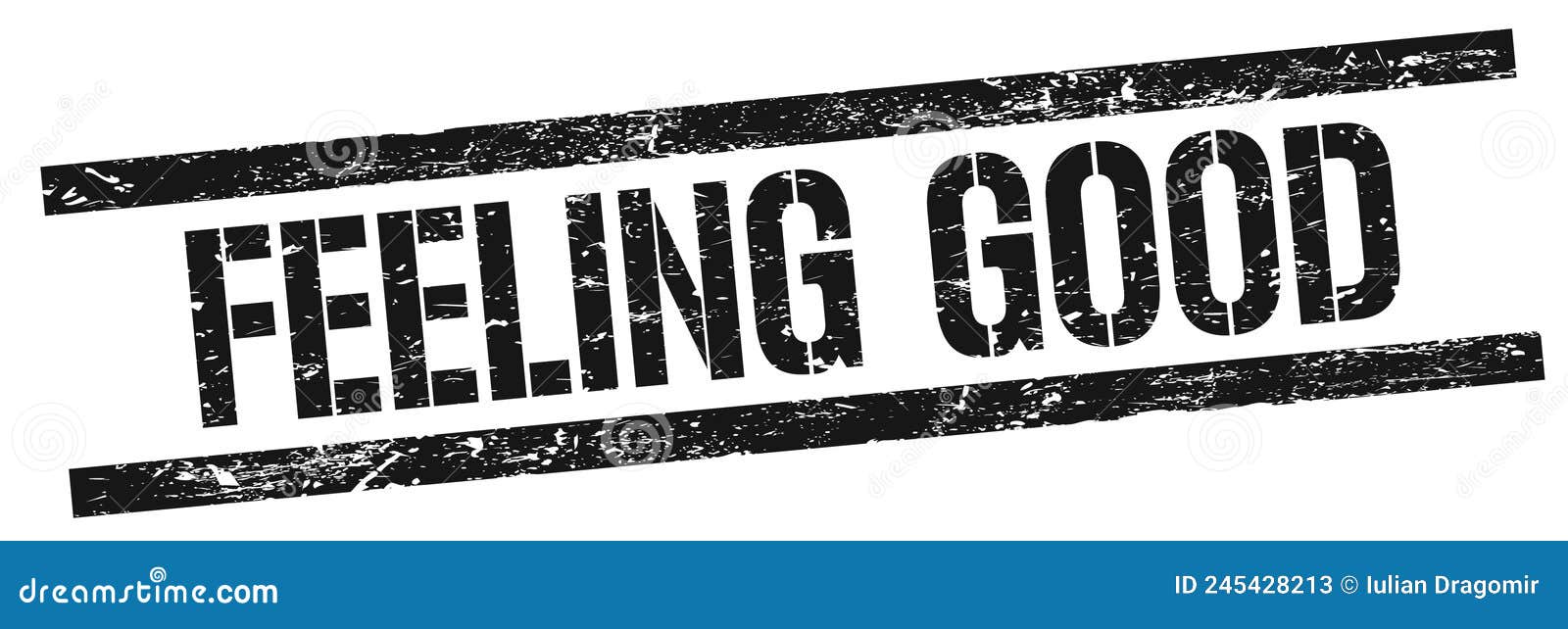 FEELING GOOD Text on Black Grungy Rectangle Stamp Stock Illustration ...