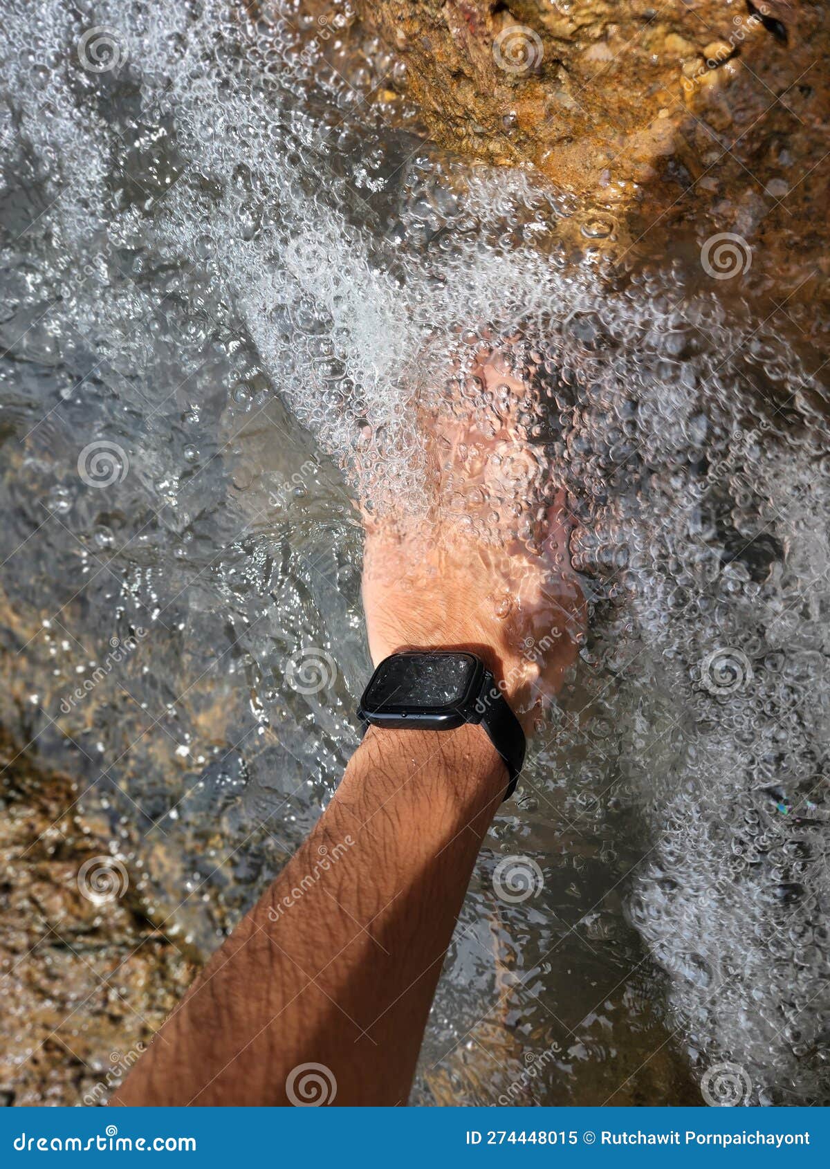 Feeling Good when You Touch it Stock Image - Image of cool, streamwater ...