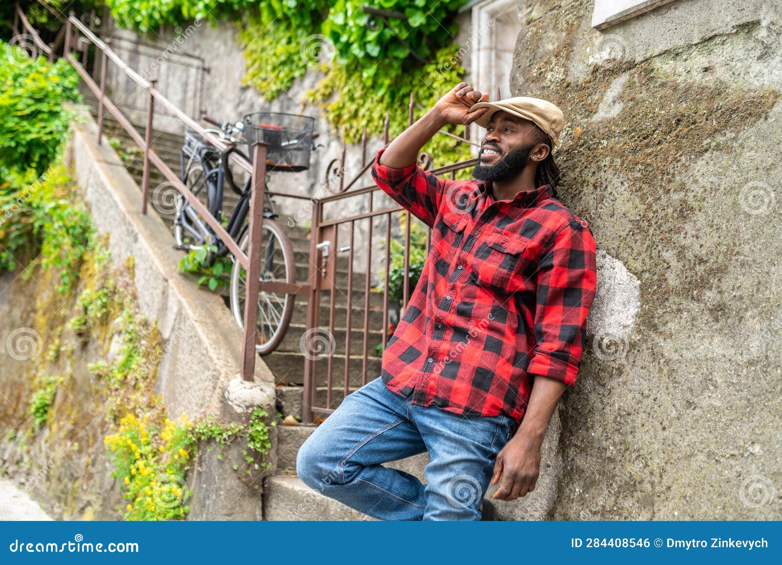 Young Black Man Feeling Relaxed and Confident Stock Photo - Image of ...