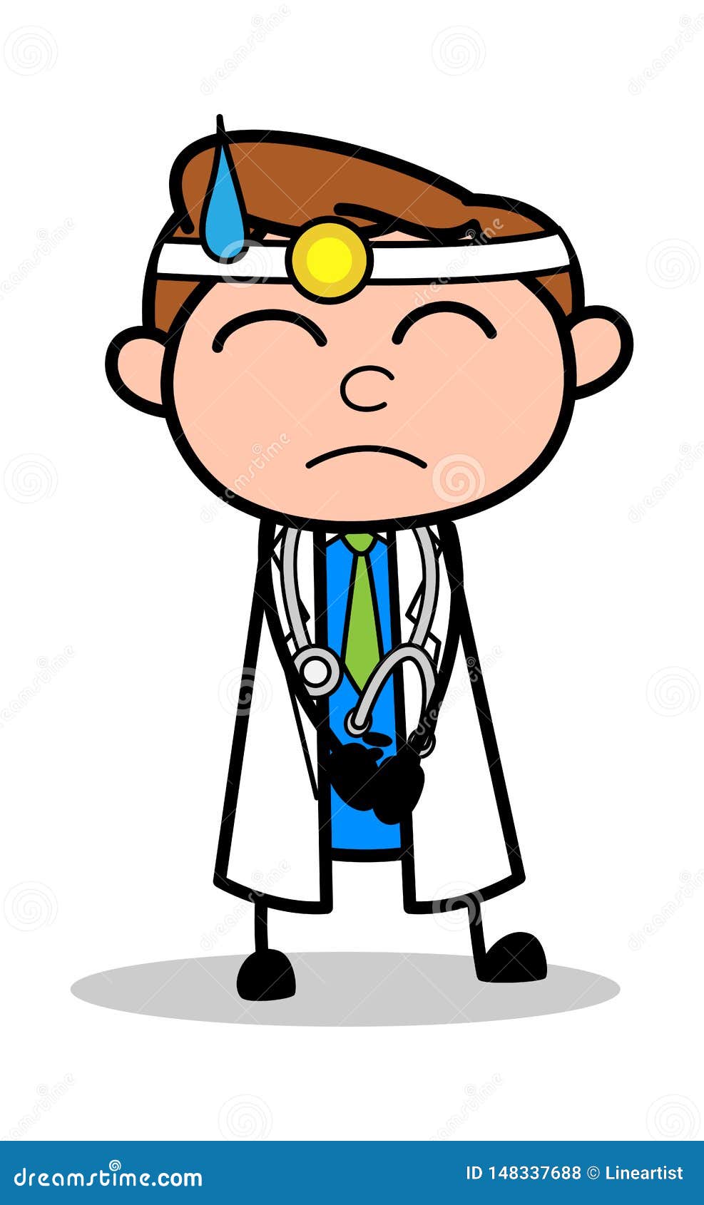 Feeling Guilty - Professional Cartoon Doctor Vector Illustration Stock ...