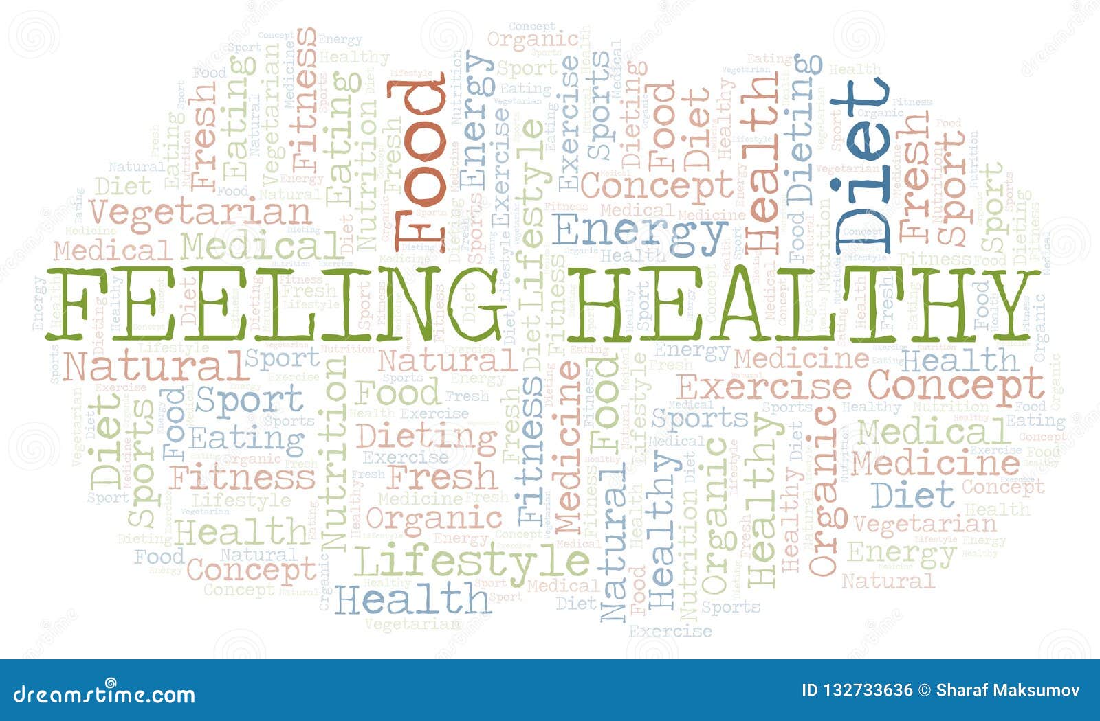 Feeling Healthy word cloud stock illustration. Illustration of fresh ...