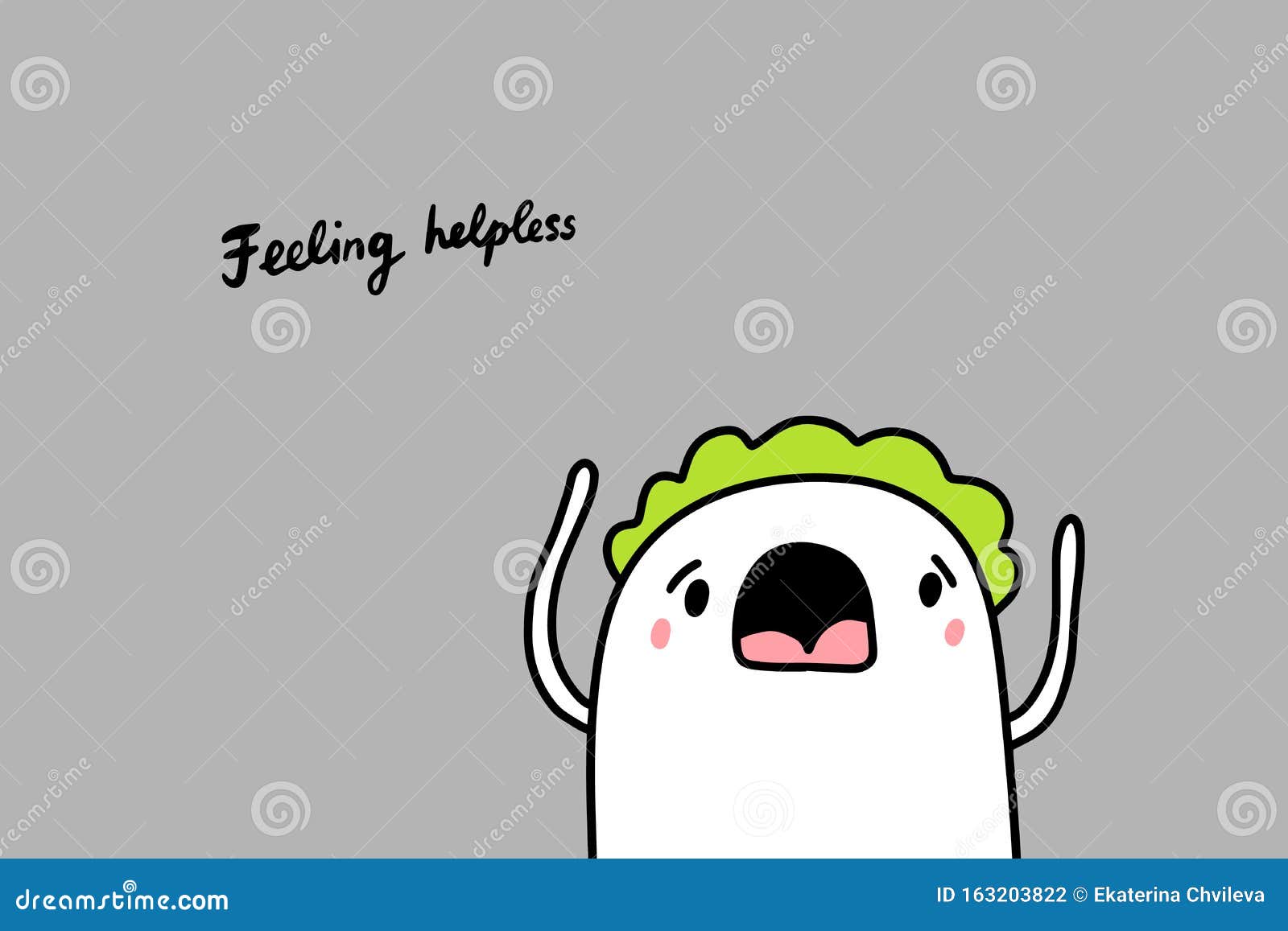 Feeling Helpless Hand Drawn Vector Illustation in Cartoon Comic Style ...