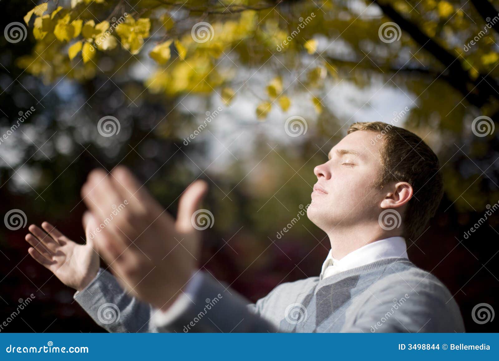 Feeling the light stock photo. Image of autumn, person - 3498844