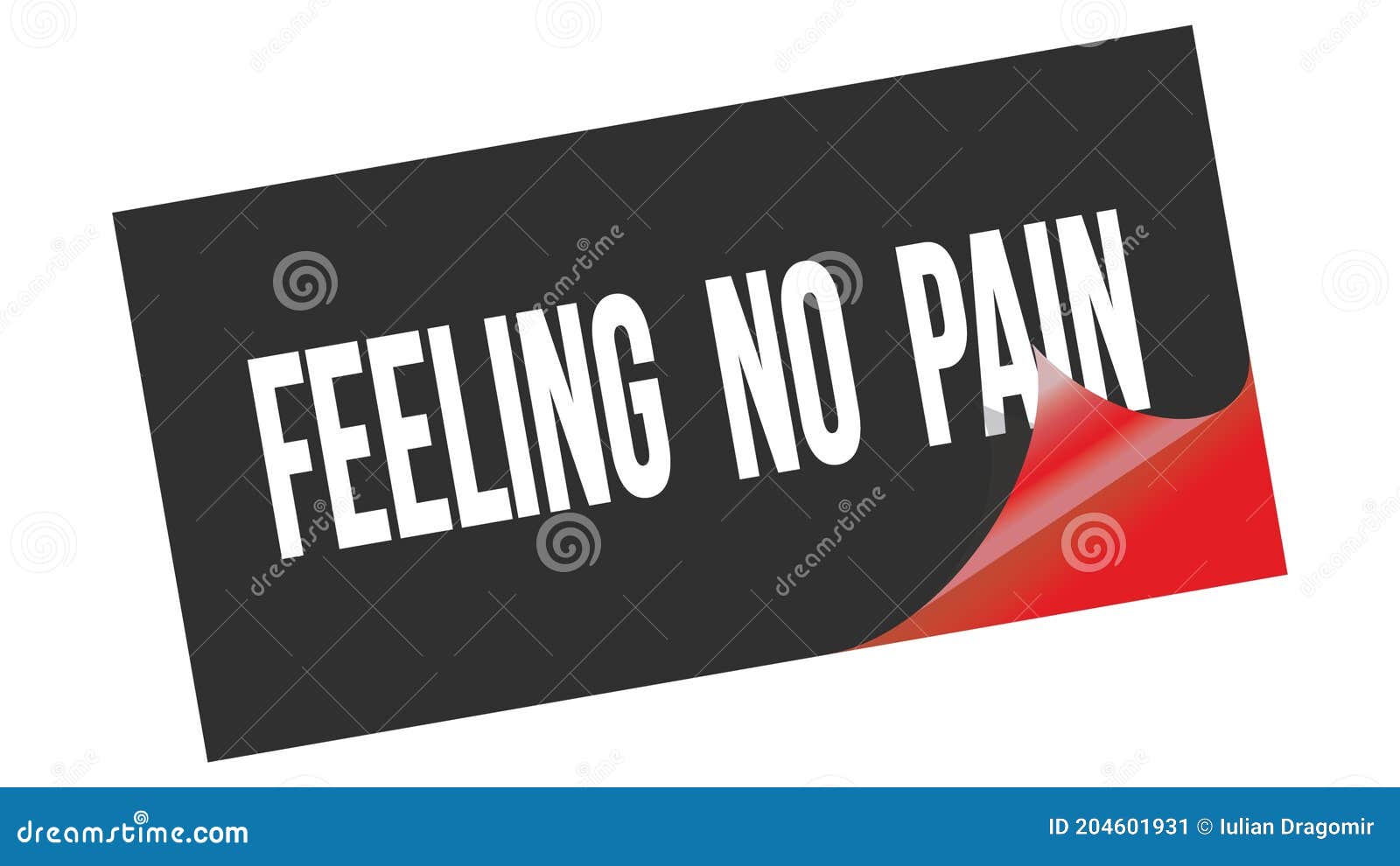 FEELING NO PAIN Text on Black Red Sticker Stamp Stock Illustration ...