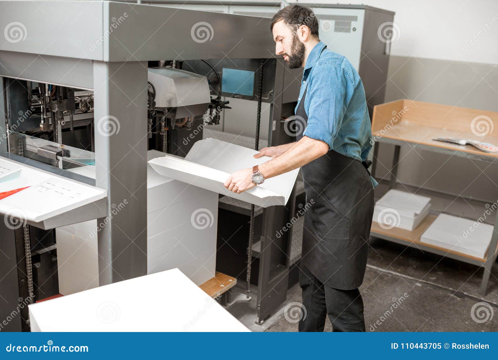 Feeling a Paper into the Printing Machine Stock Image - Image of ...
