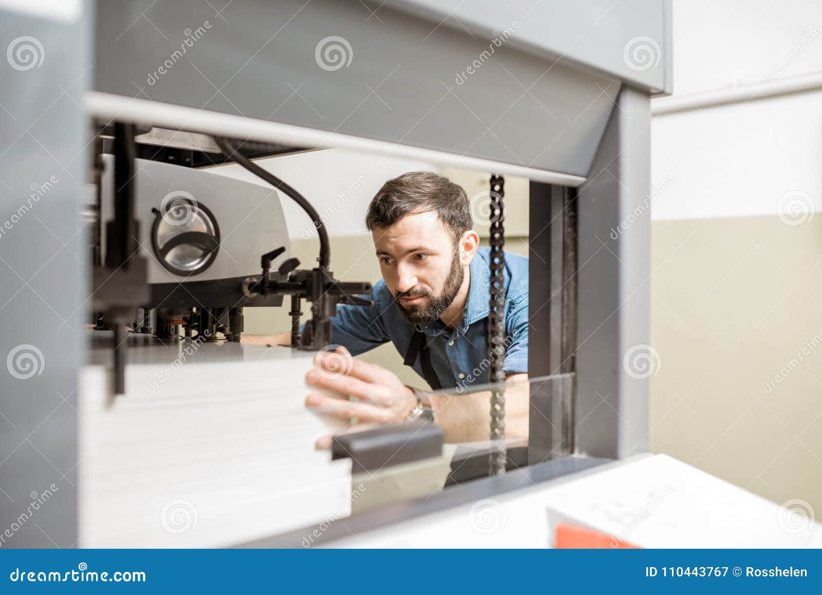 Feeling a Paper into the Printing Machine Stock Image - Image of ...