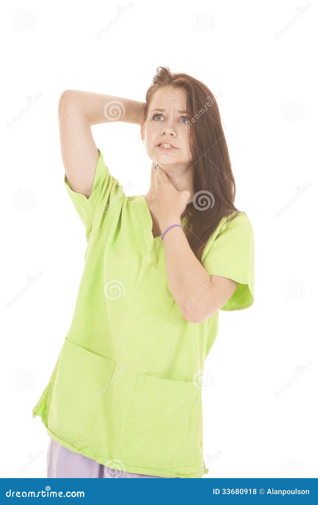 Feeling pulse on self stock photo. Image of attractive - 33680918