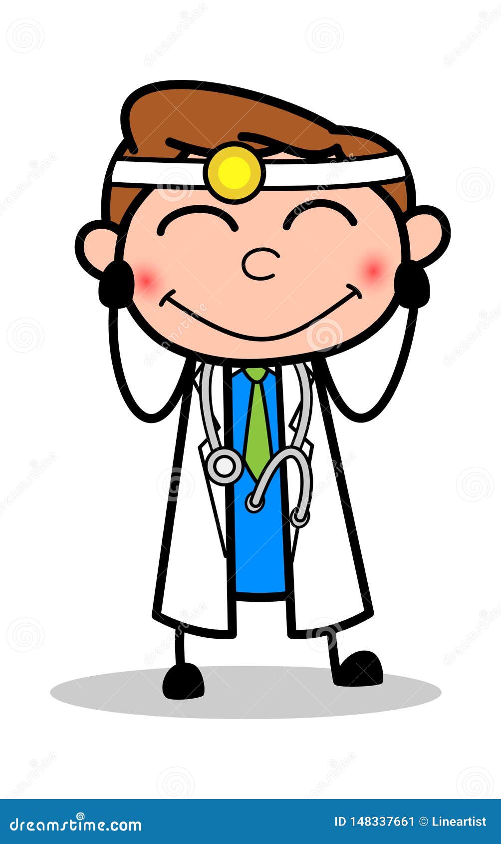 Feeling Shy - Professional Cartoon Doctor Vector Illustration Stock ...
