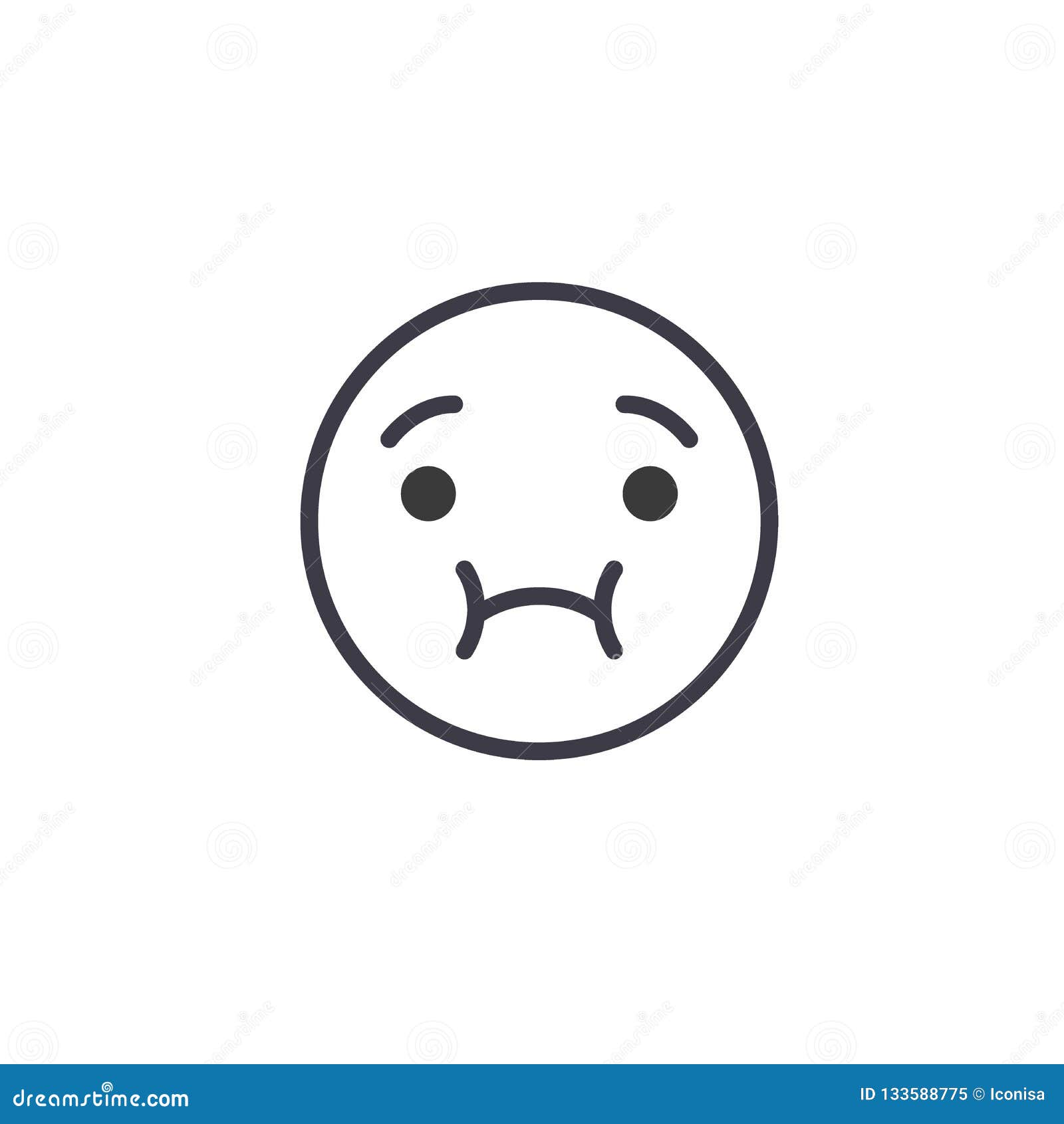 Feeling Sick Emoji Concept Line Editable Vector, Concept Icon. Feeling ...