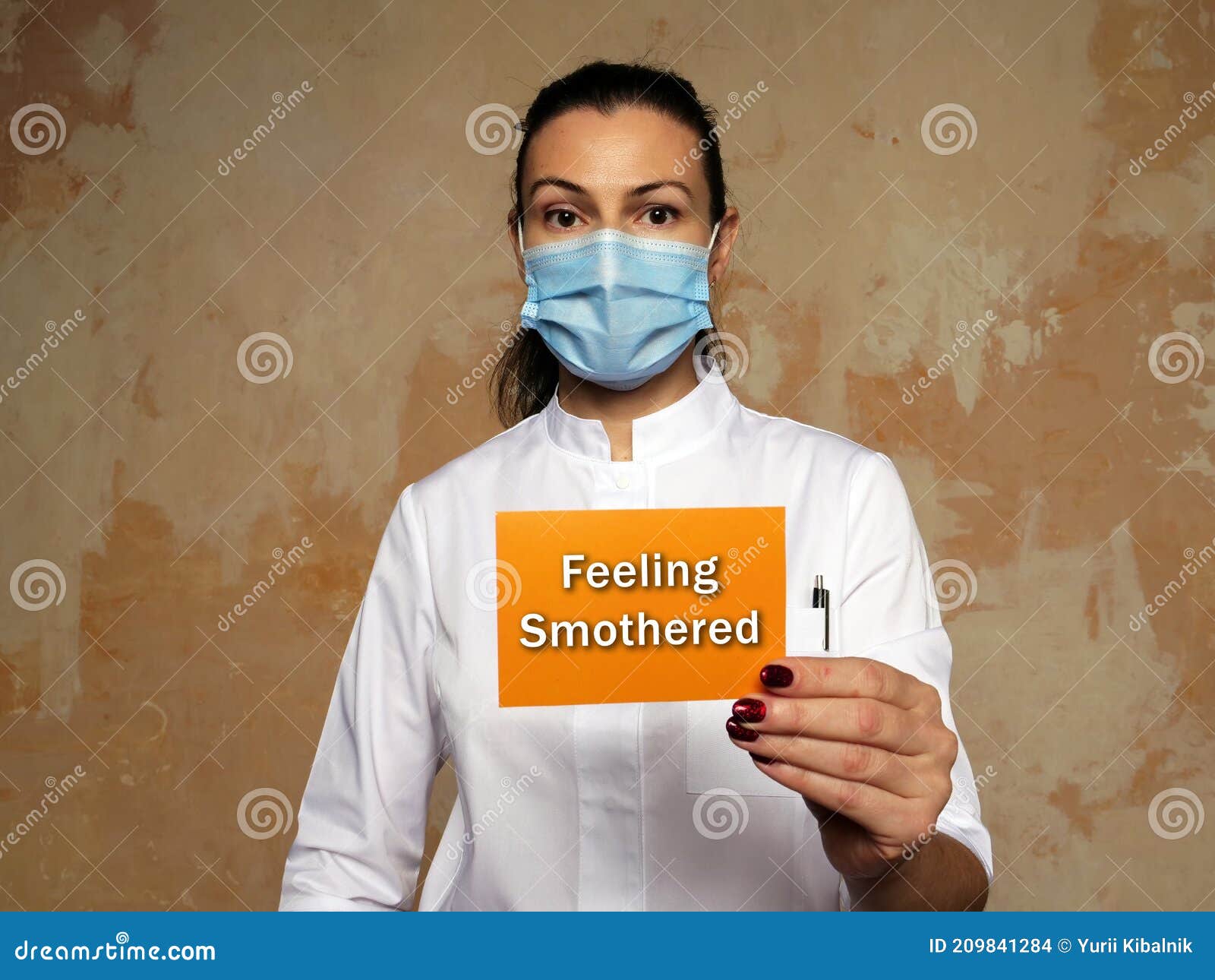 Feeling Smothered Sign on the Sheet Stock Photo - Image of shoulder ...