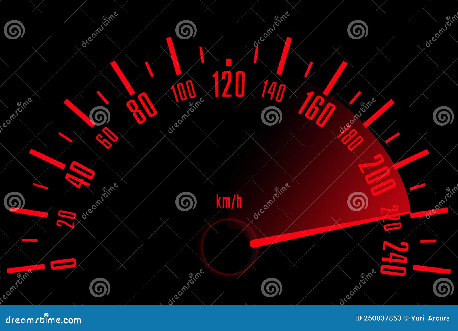 Feeling the Speed. Cropped Image of a Black and Red Speedometer. Stock ...