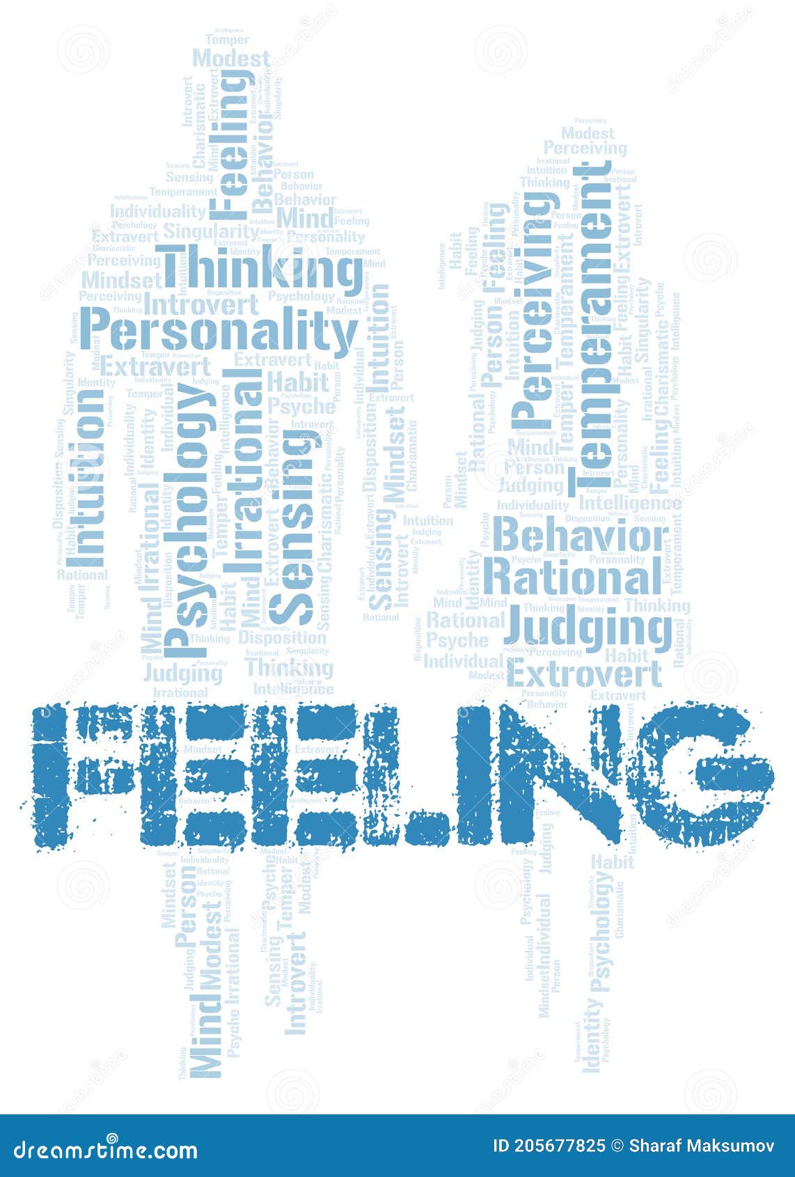 Feeling Typography Word Cloud Create with the Text only. Stock ...