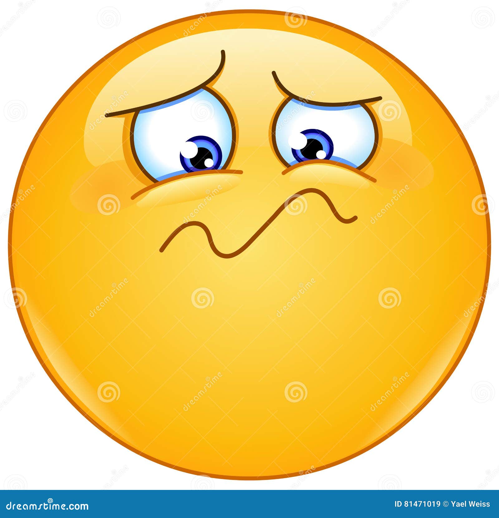 Feeling unwell emoticon stock vector. Illustration of shaken - 81471019