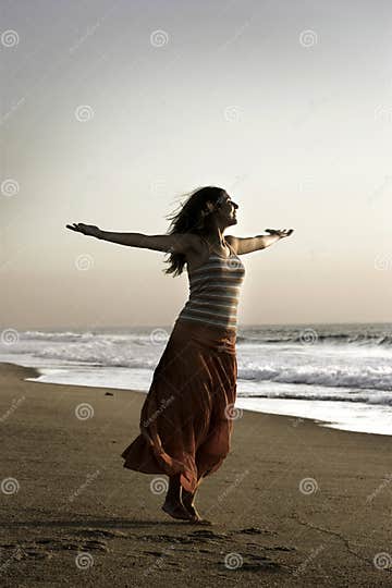Feeling the wind stock image. Image of posing, blue, carefree - 1937979