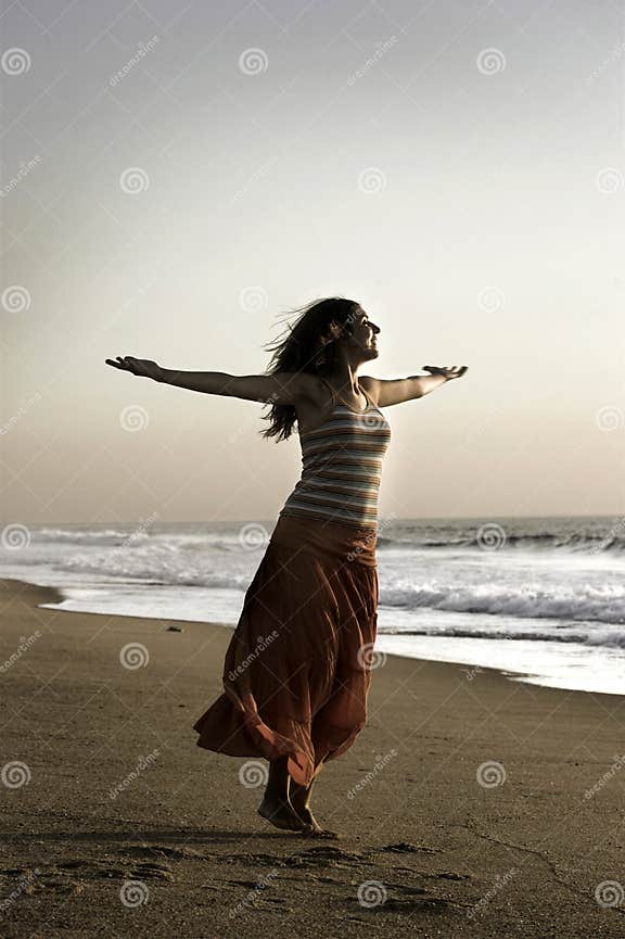 Feeling the wind stock image. Image of posing, blue, carefree - 1937979