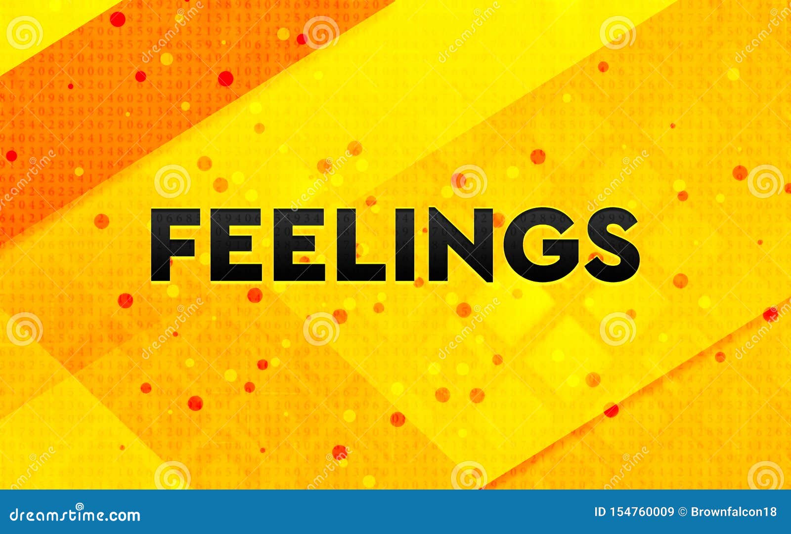 Feelings Abstract Digital Banner Yellow Background Stock Illustration ...