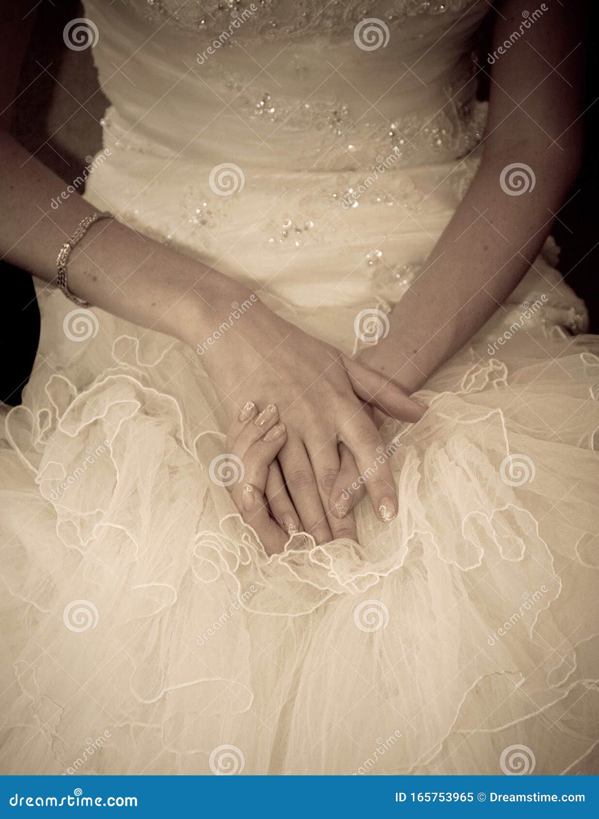 Hands of the Bride, Expectation and Suspense Stock Image - Image of ...