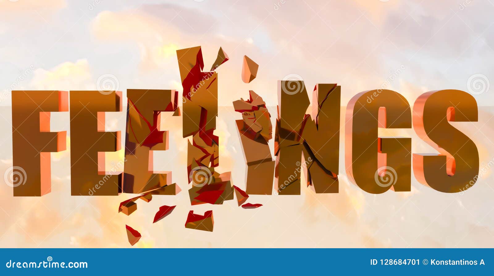 Feelings Psychology Text - 3d Rendering Stock Illustration ...