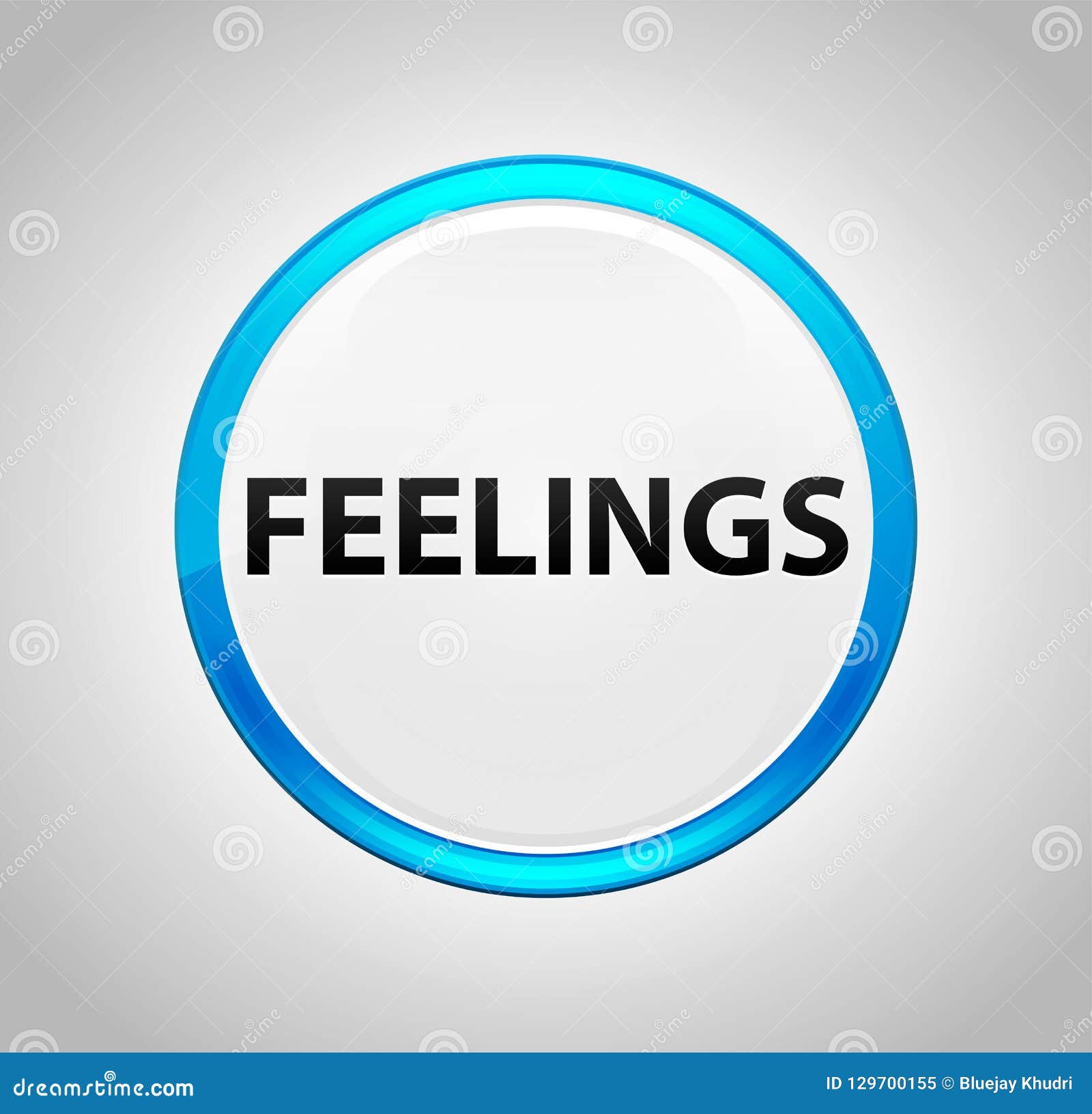 Feelings Round Blue Push Button Stock Illustration - Illustration of ...