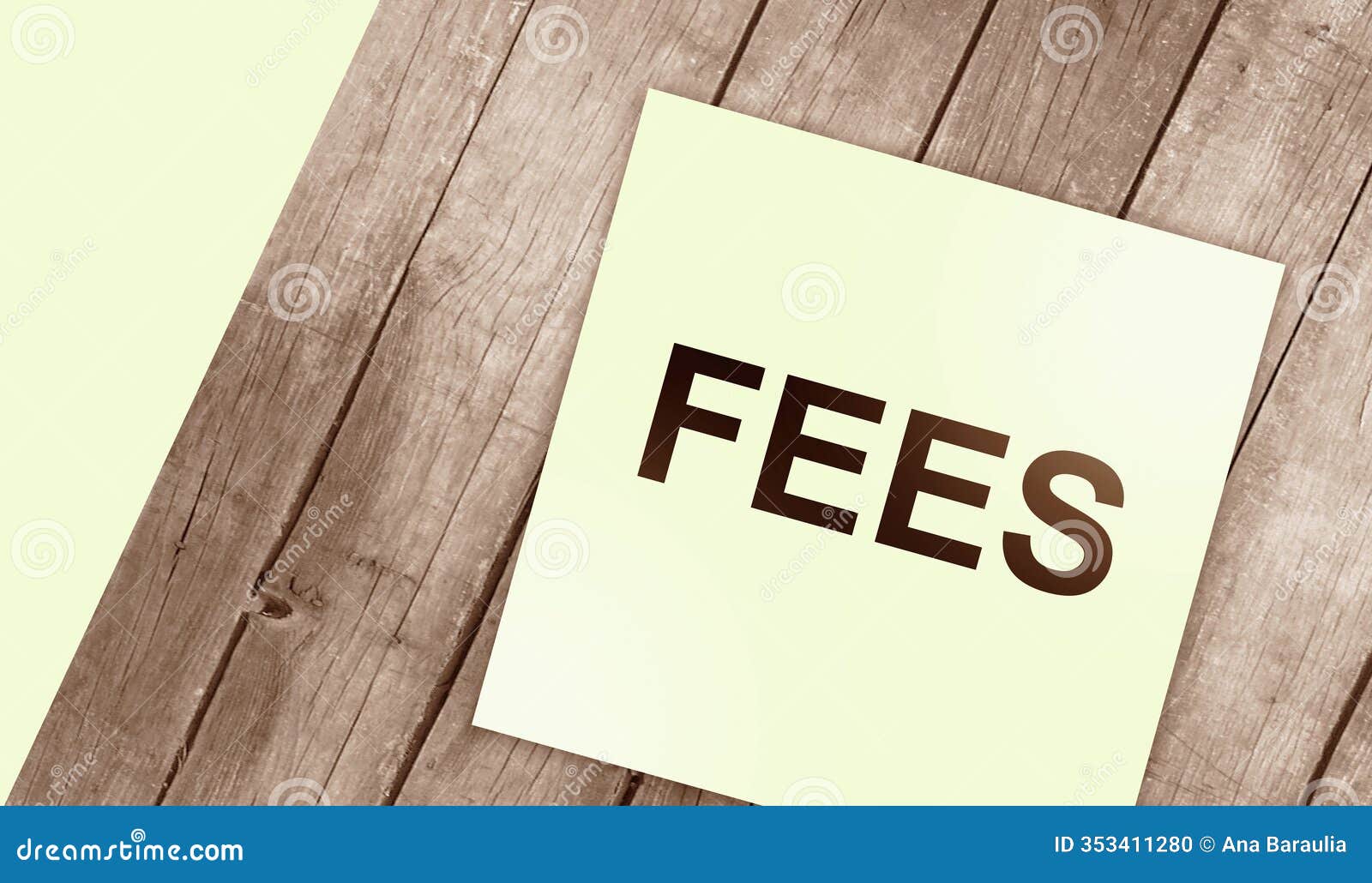 Fees and Charges Written on Paper Against Grey Background. Business ...
