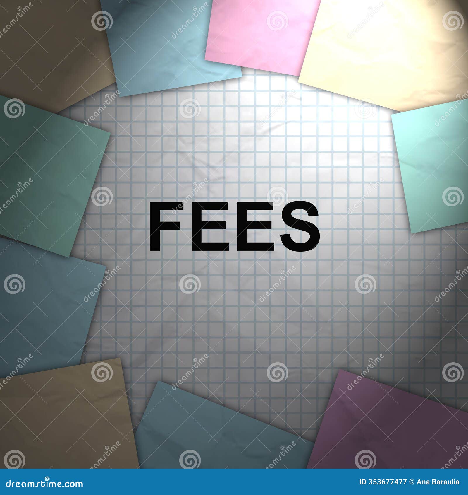 Fees and Charges Written on Paper Against Grey Background. Business ...