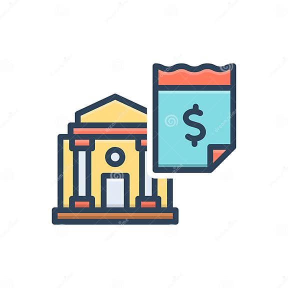 Color Illustration Icon for Fees, in Choice and Bank Stock Vector ...