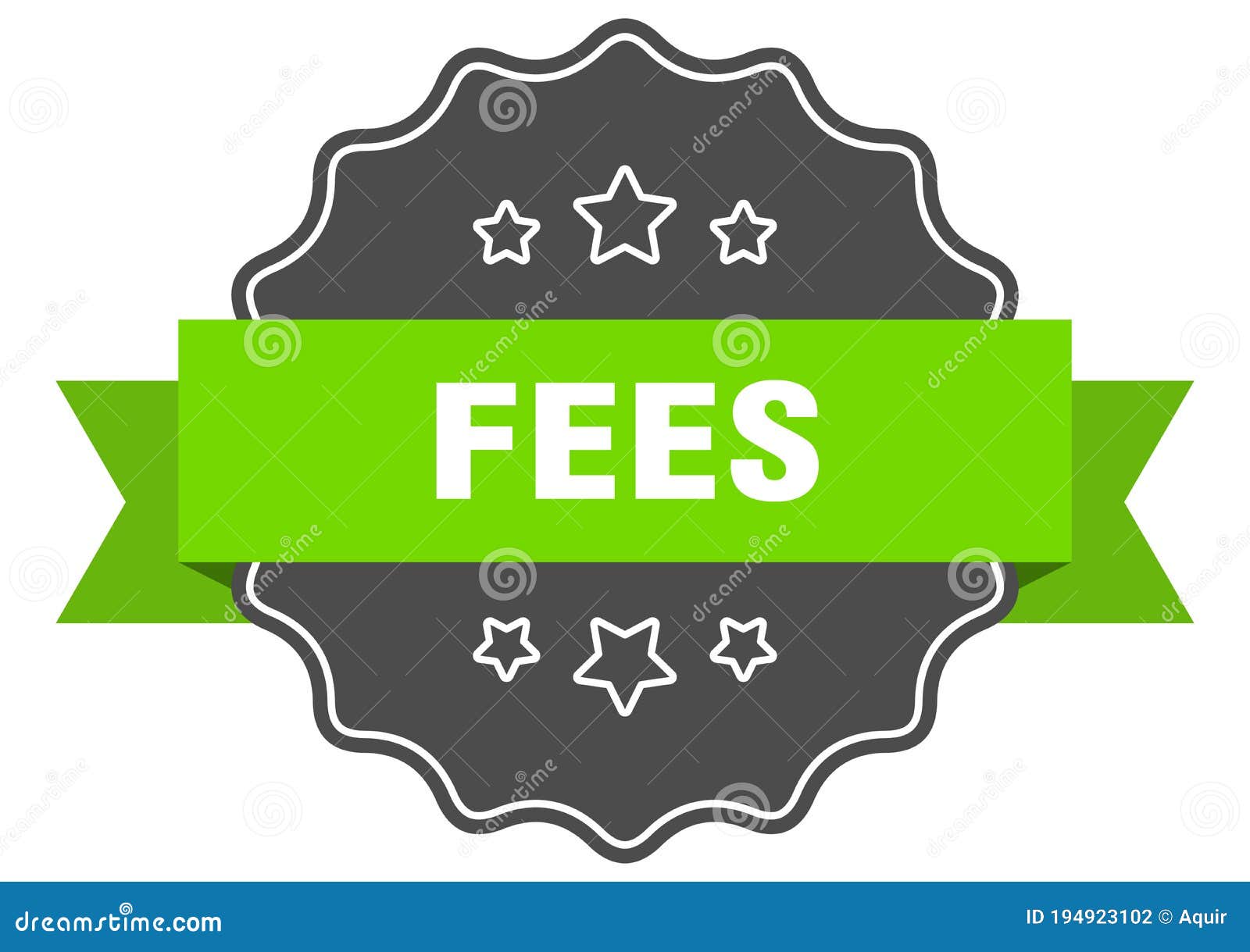 Fees label stock vector. Illustration of sign, isolated - 194923102