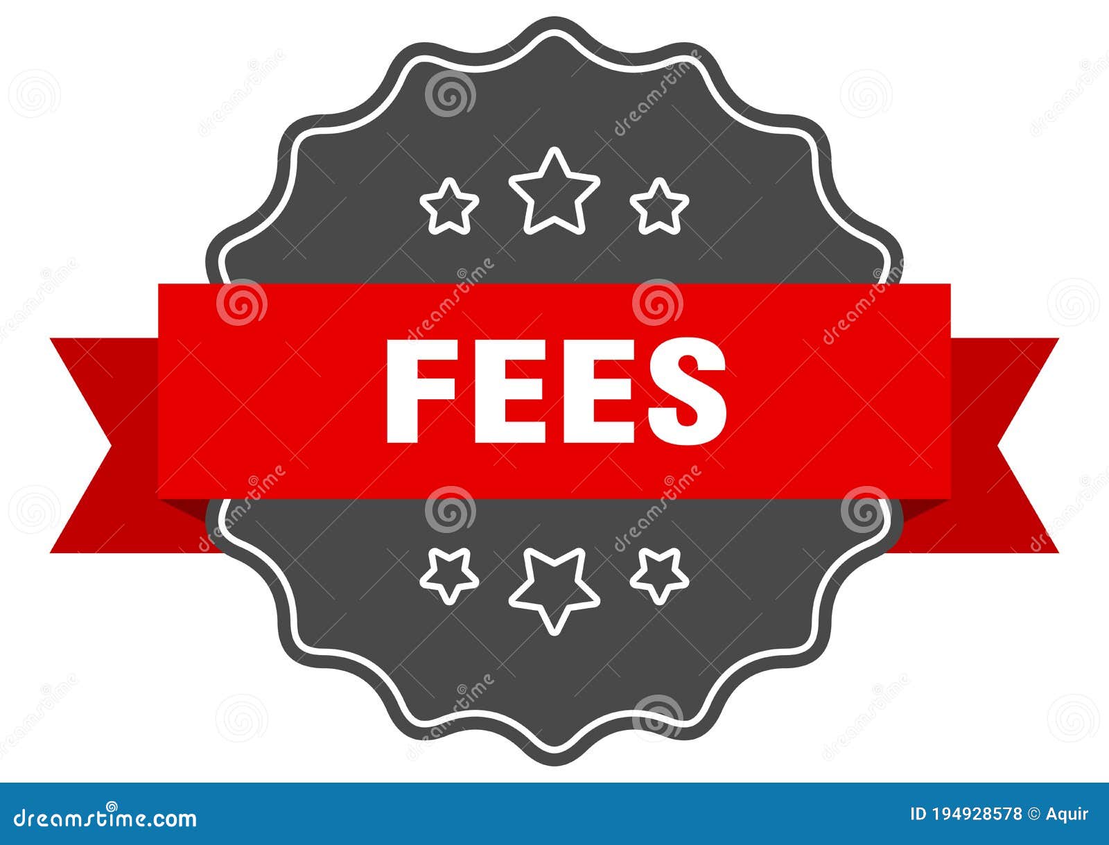 Fees label stock vector. Illustration of vignette, band - 194928578