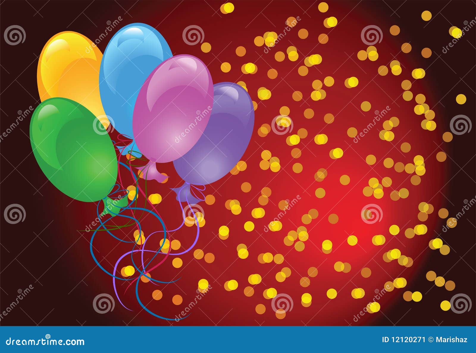 Feest Achtergrond Met Ballons Vector Illustratie - Illustration of ...