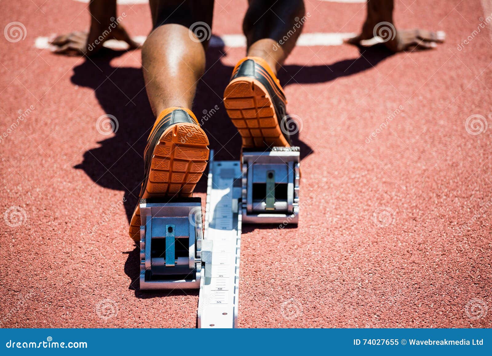 Feet of an Athlete on a Starting Block about To Run Stock Image - Image ...