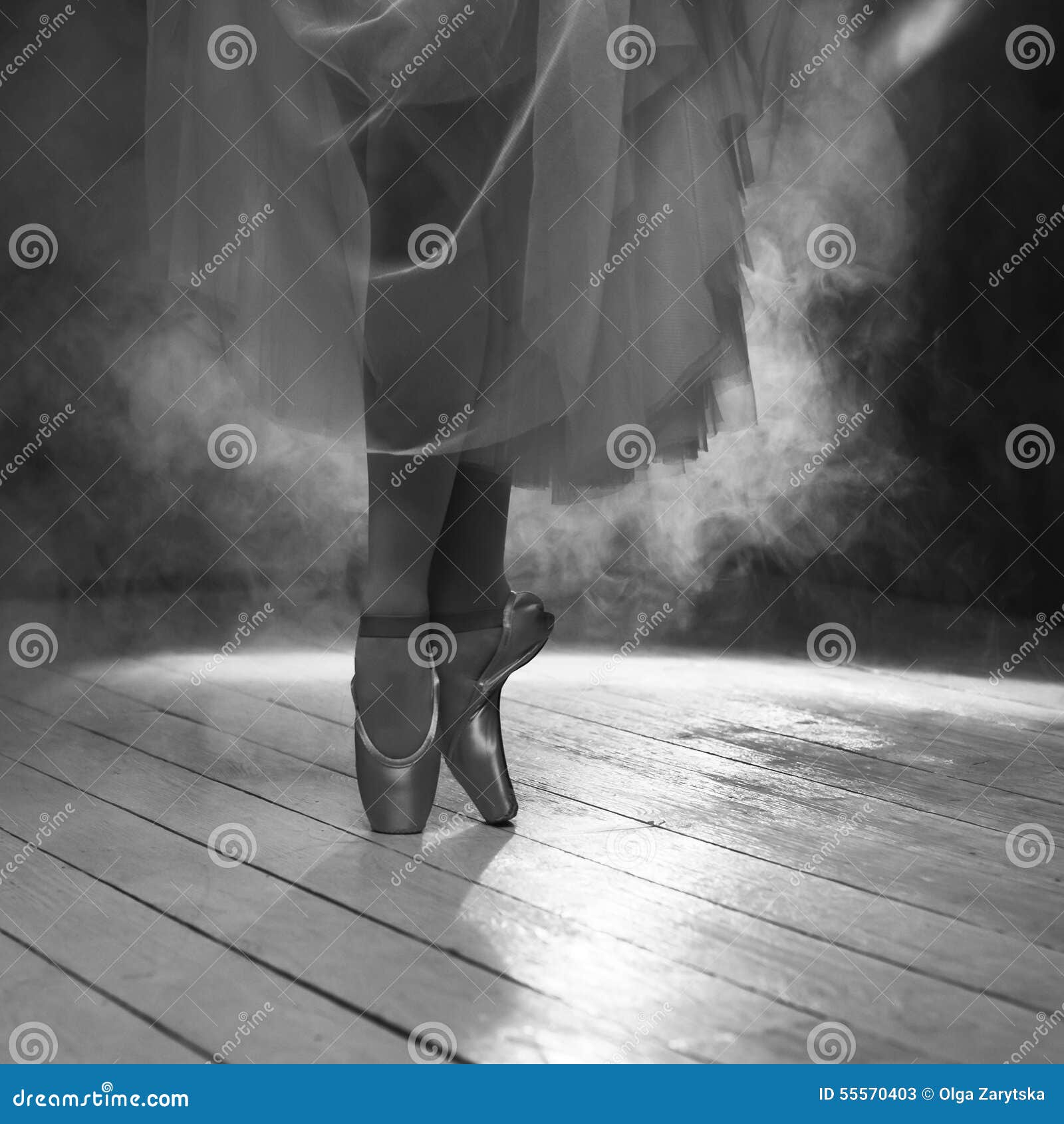 The Feet of Ballerina in the Smoke Stock Image - Image of girls, white ...