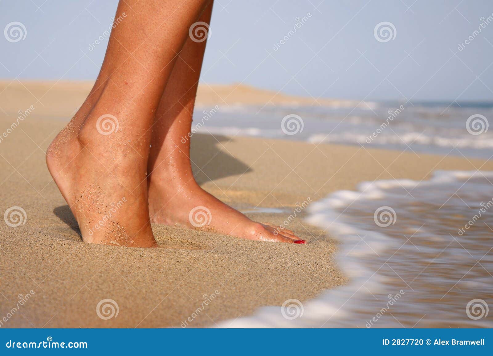 Feet on Beach stock photo. Image of wave, feet, foam, female - 2827720