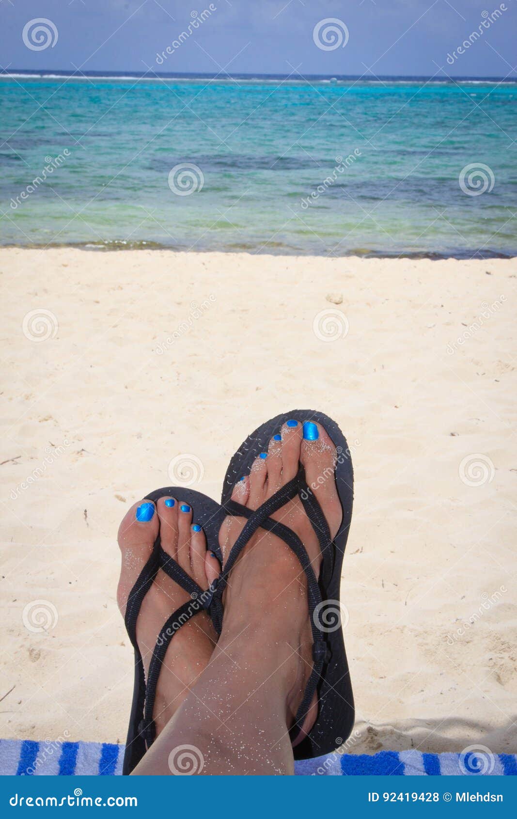 Feet at the beach stock photo. Image of beach, relaxing - 92419428