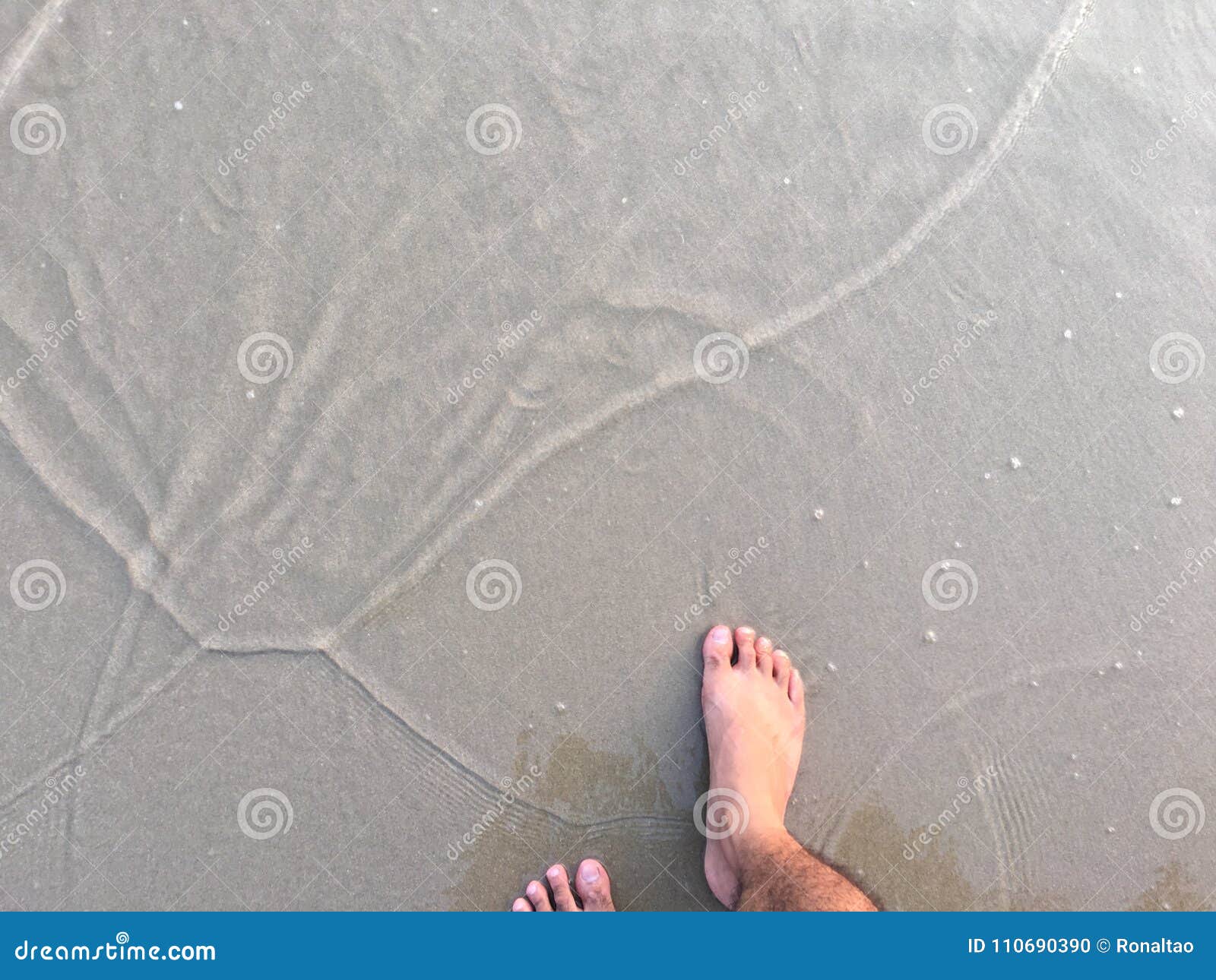 Foot on the beach stock photo. Image of water, feet - 110690390