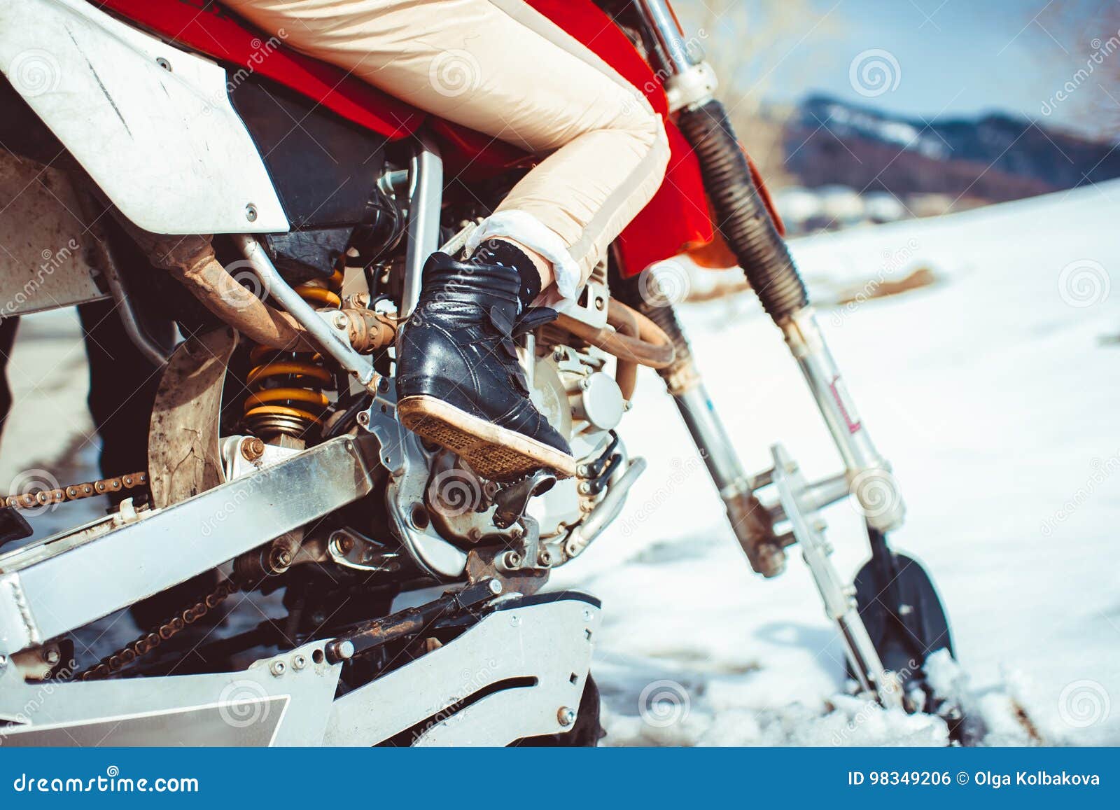 Feet on the Bottom of the Motorcycle Stock Photo - Image of driver ...