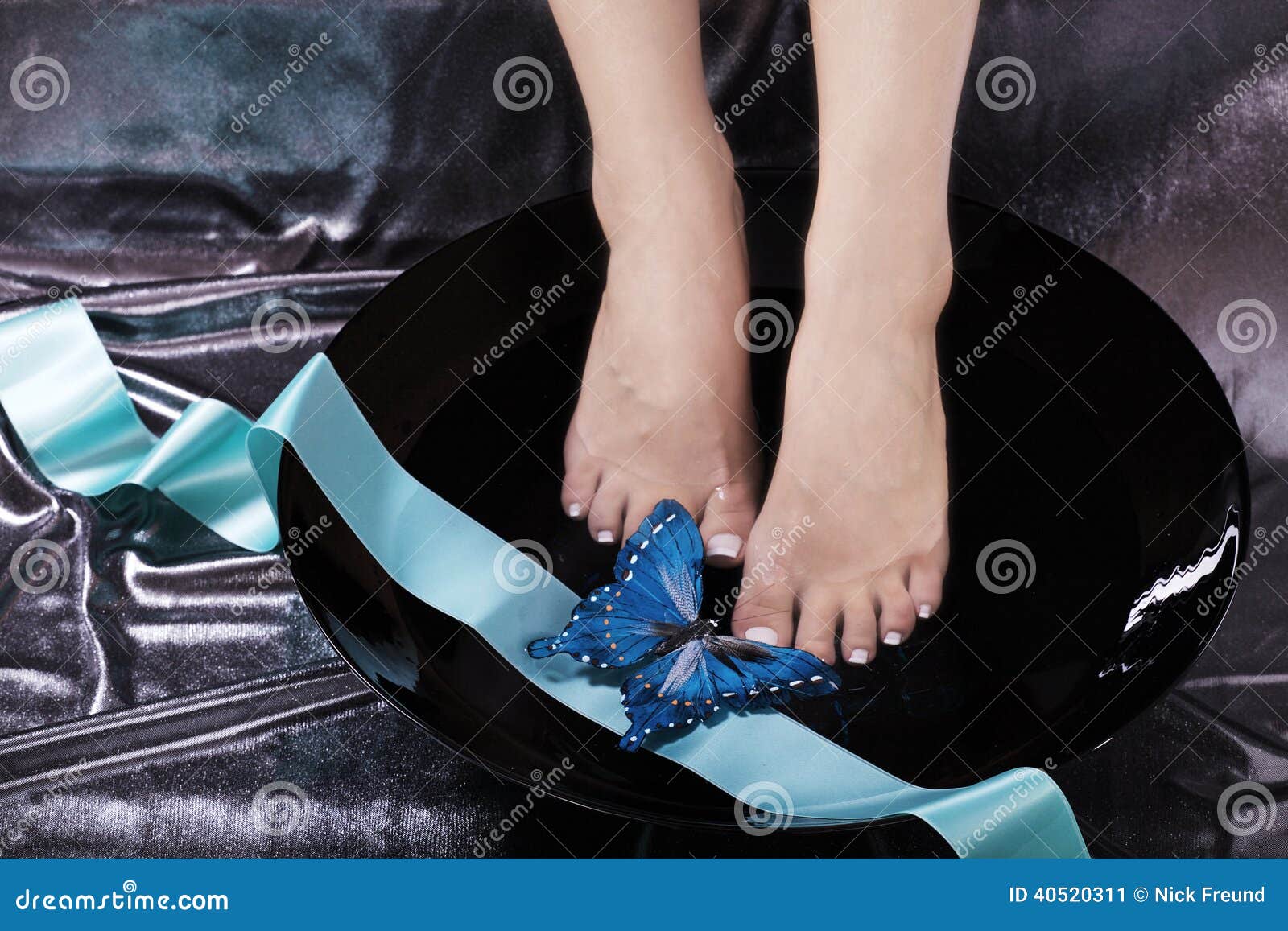 Feet with a butterfly stock image. Image of pedicure - 40520311