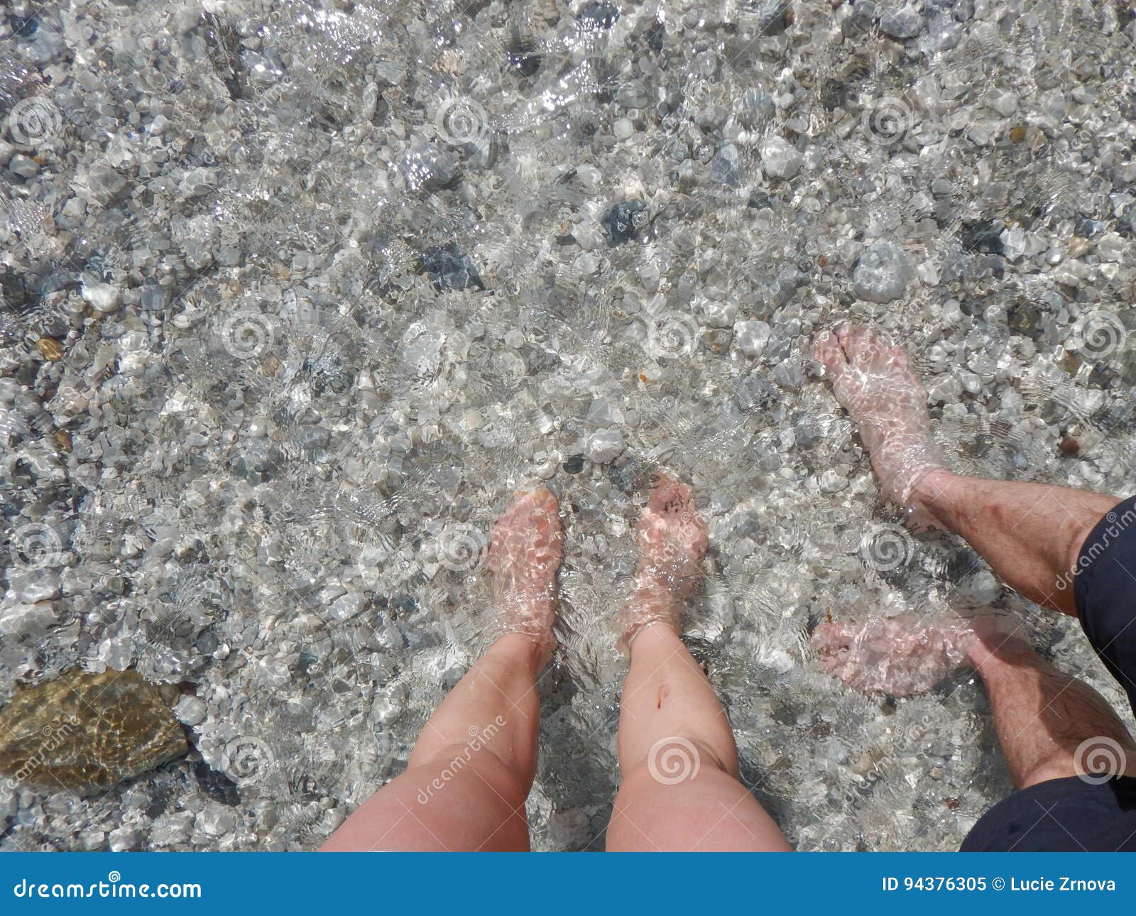 Feet of a Couple Refreshing in a Cold River Stock Image - Image of pair ...