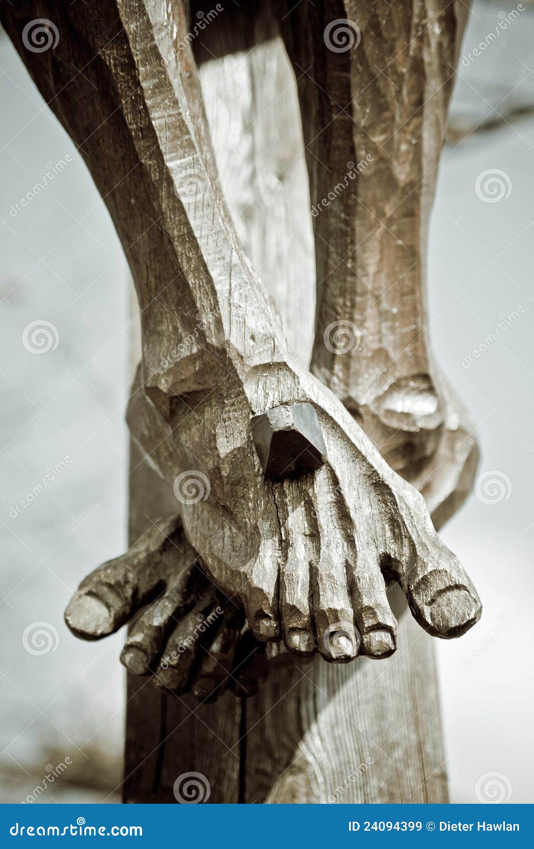 Feet on the Cross stock image. Image of holy, wooden - 24094399
