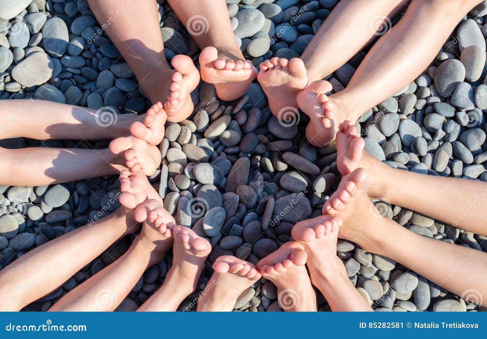 Feet Figure a Circle on the Beach. Stock Image - Image of fingers ...
