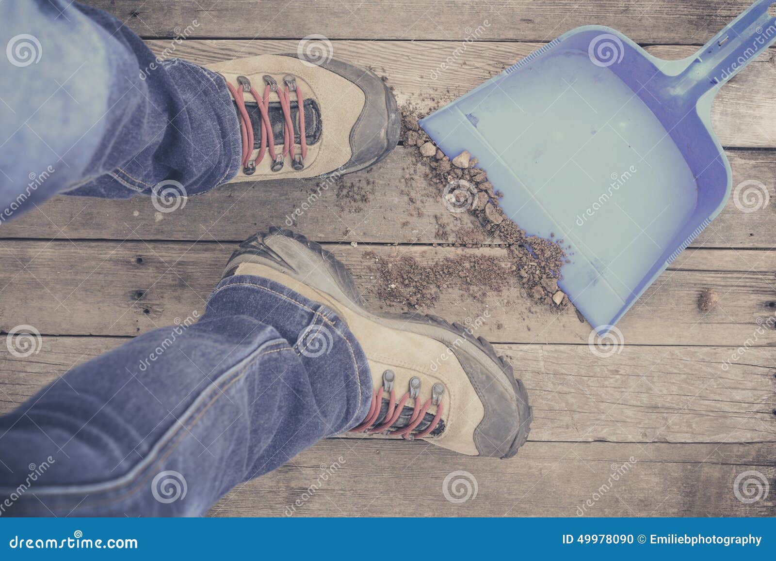 Feet. First-Person View on Rustic Wood Background. Stock Photo - Image ...
