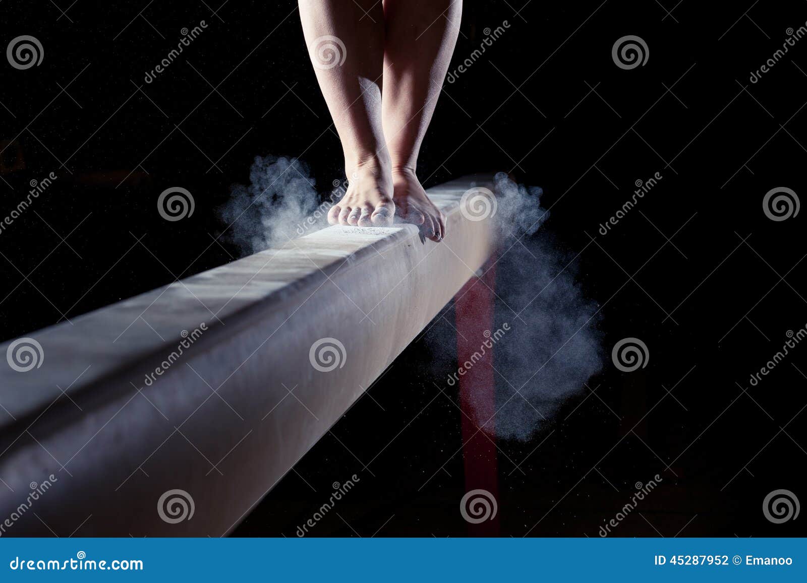 Feet of Gymnast on Balance Beam Stock Photo - Image of concentration ...