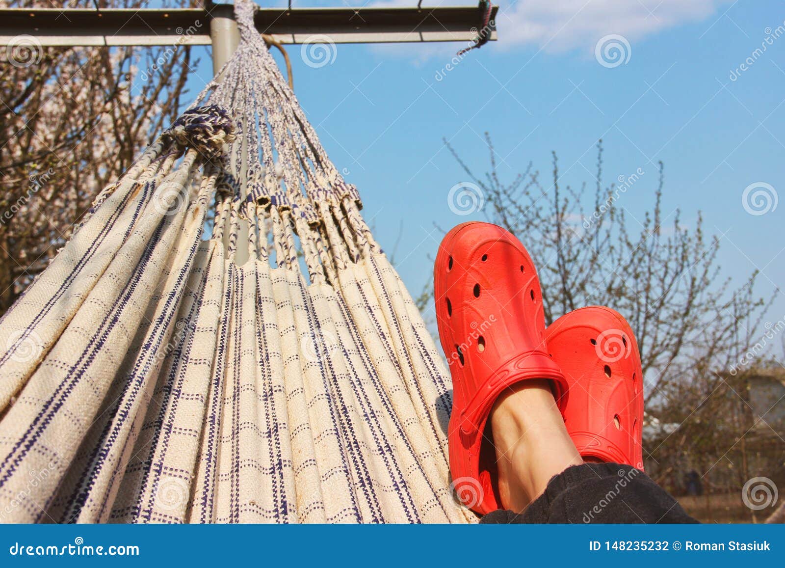 Feet on a Hammock. Rest on a Hammock Stock Photo - Image of holiday ...