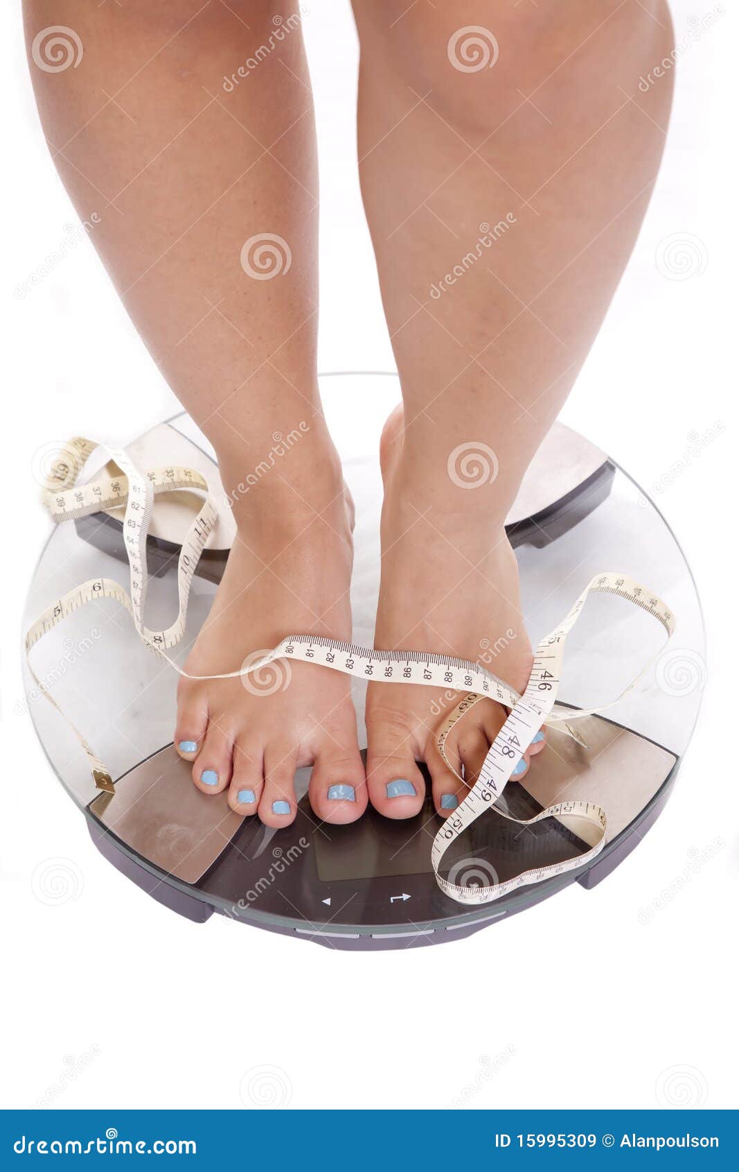 Feet and Legs Tape on Scales Stock Image - Image of diet, body: 15995309