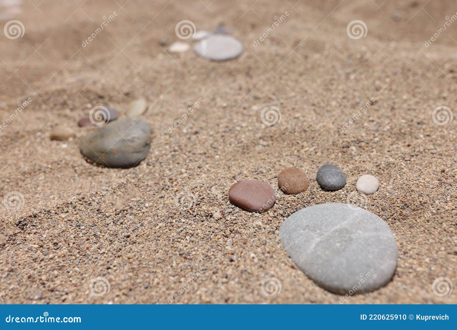 Feet are Made of Stones on Beach Sand. Stock Photo - Image of solitude ...