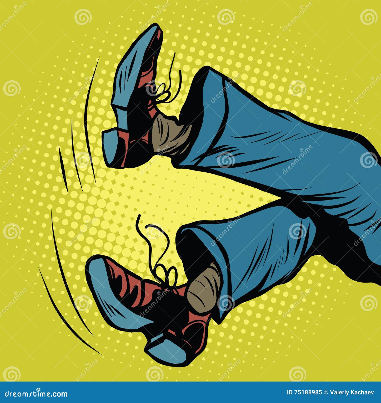 Feet man falls stock vector. Illustration of cartoon - 75188985
