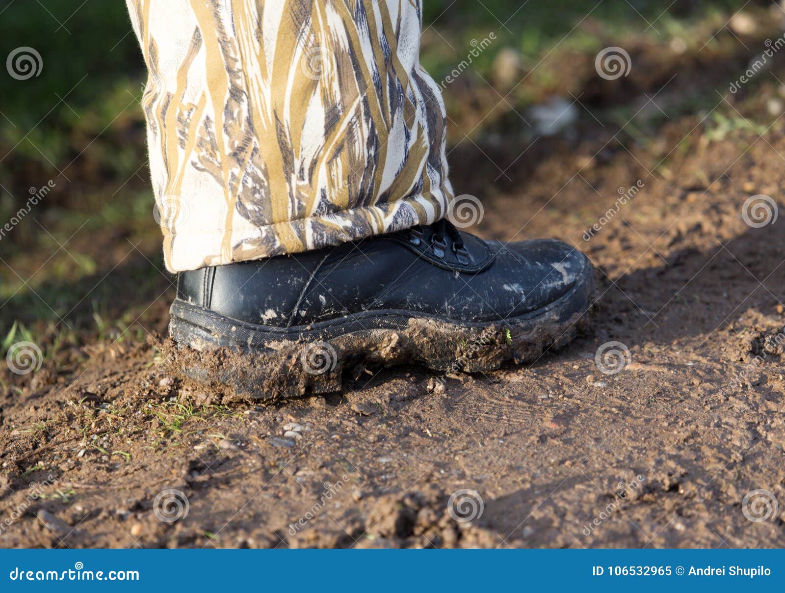 Feet in the mud stock image. Image of rain, autumn, weather - 106532965