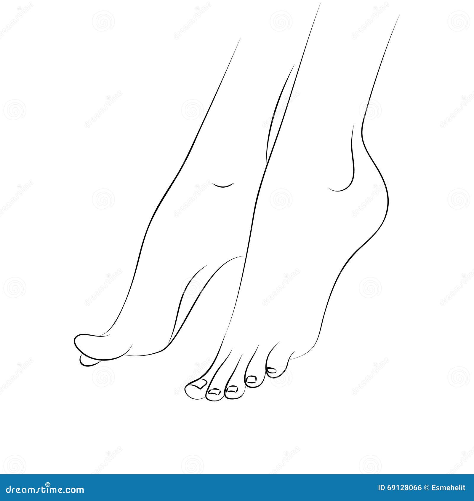 Feet Outline Pedicure Concept Stock Vector Illustration Of Health Human 69128066