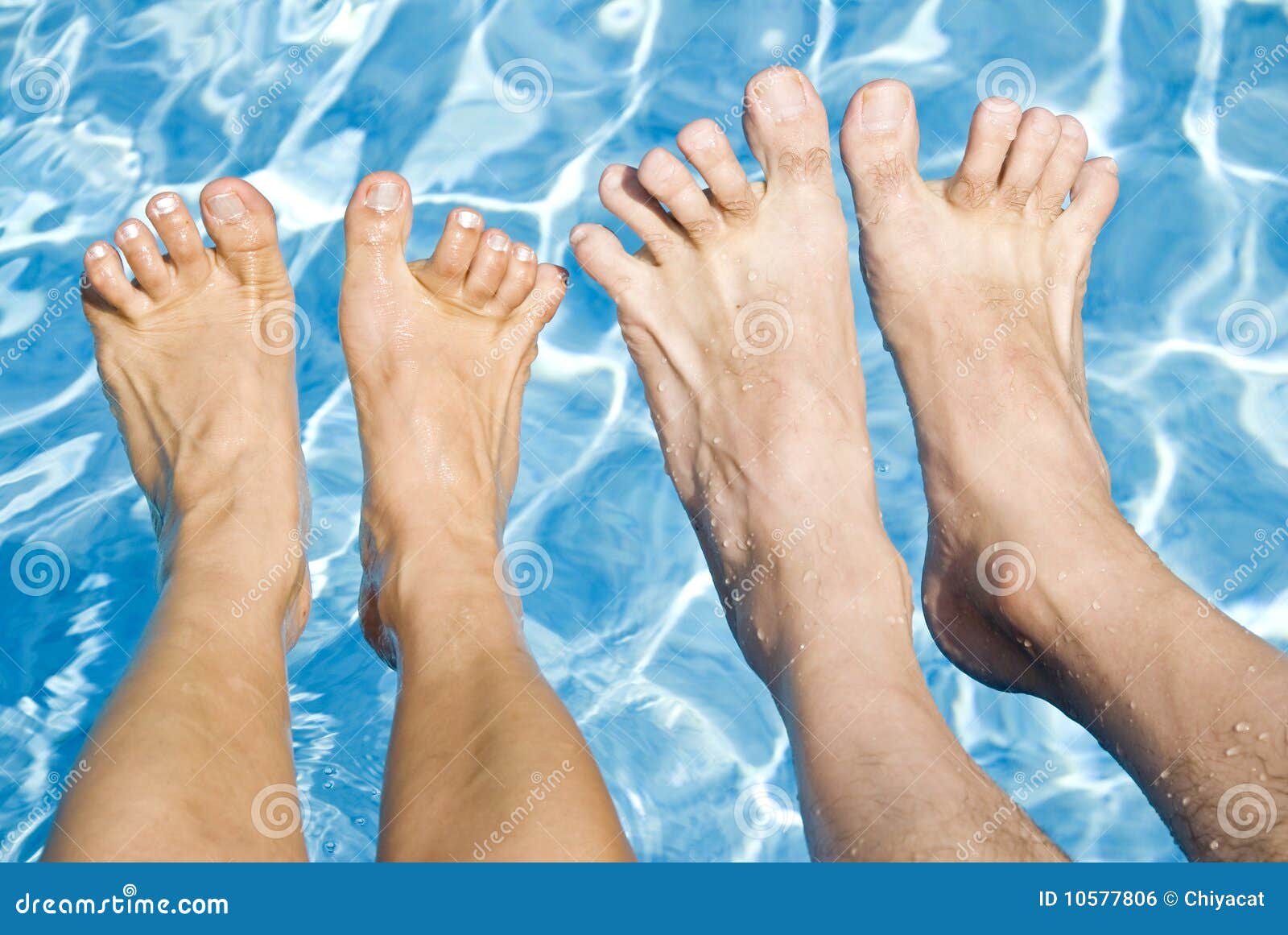 Feet Over the Swimming Pool Stock Photo - Image of water, relaxation ...
