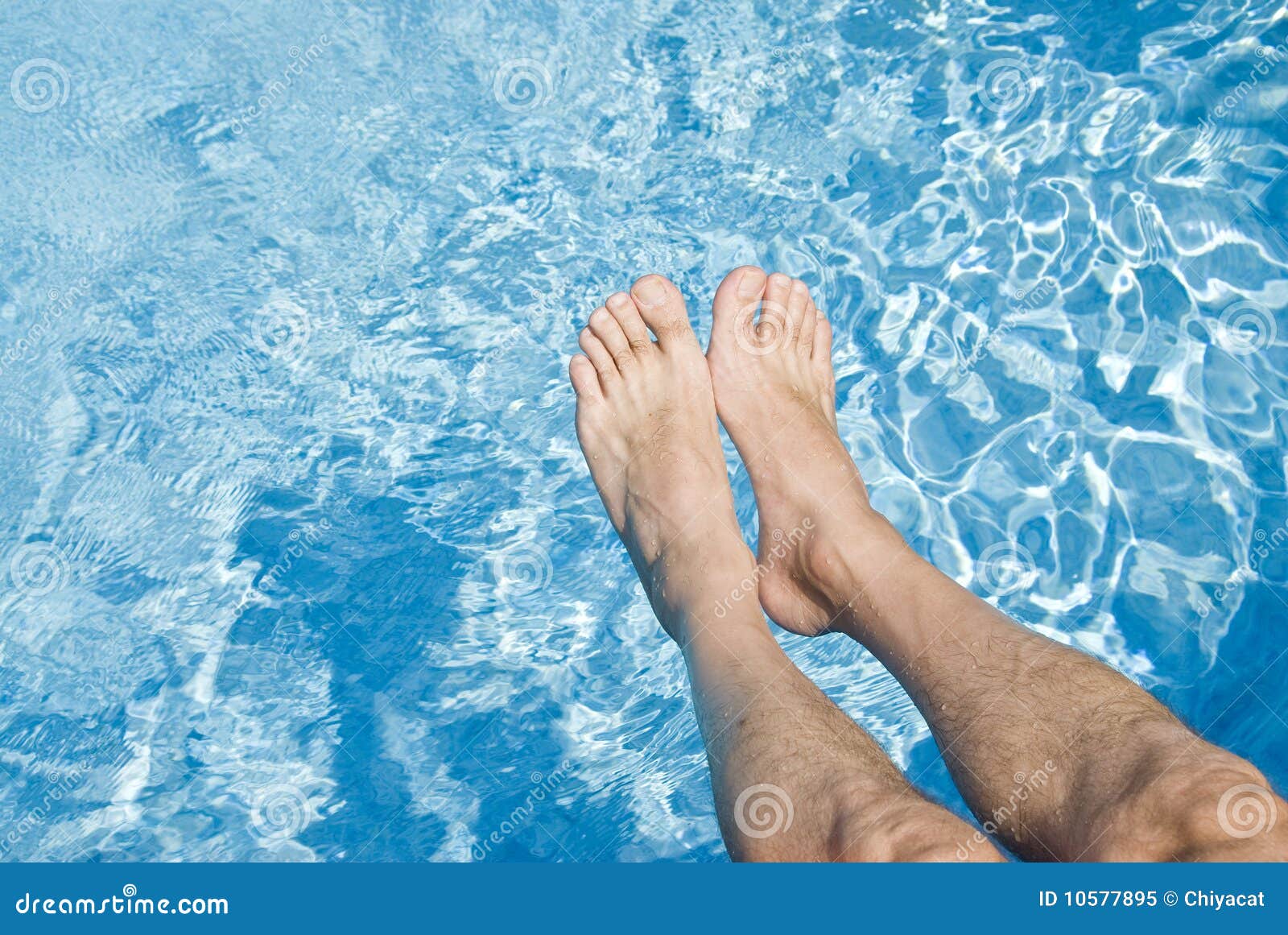 Feet Over the Swimming Pool Stock Image - Image of relaxation, summer ...