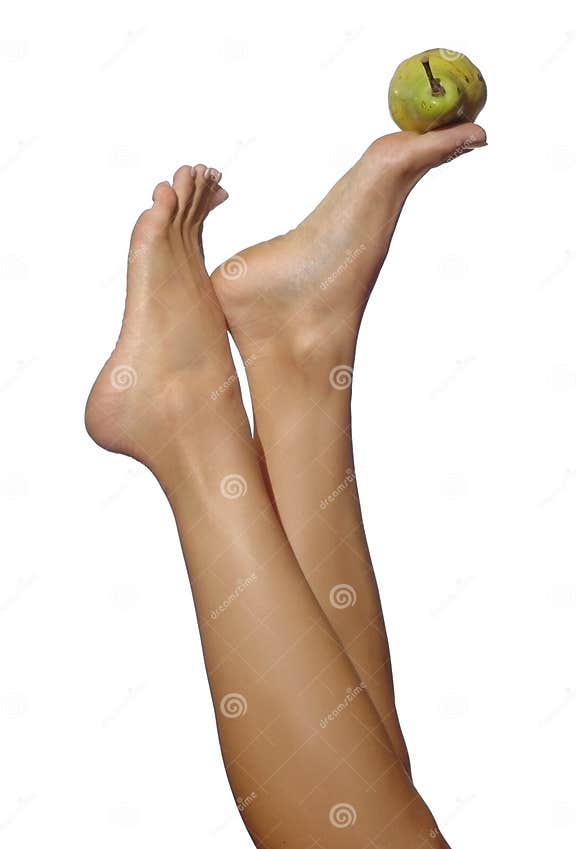 Feet & pear stock image. Image of foot, yellow, juicy - 1467499